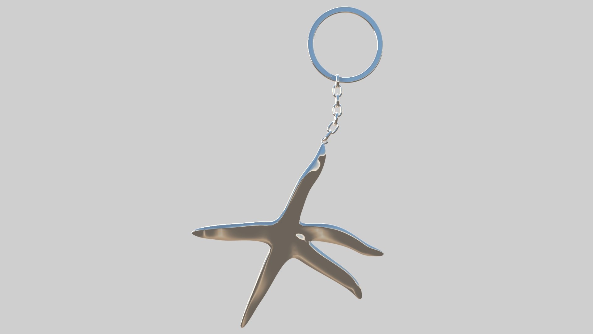 Starfish Keychain Silver 3D - TurboSquid 2343012