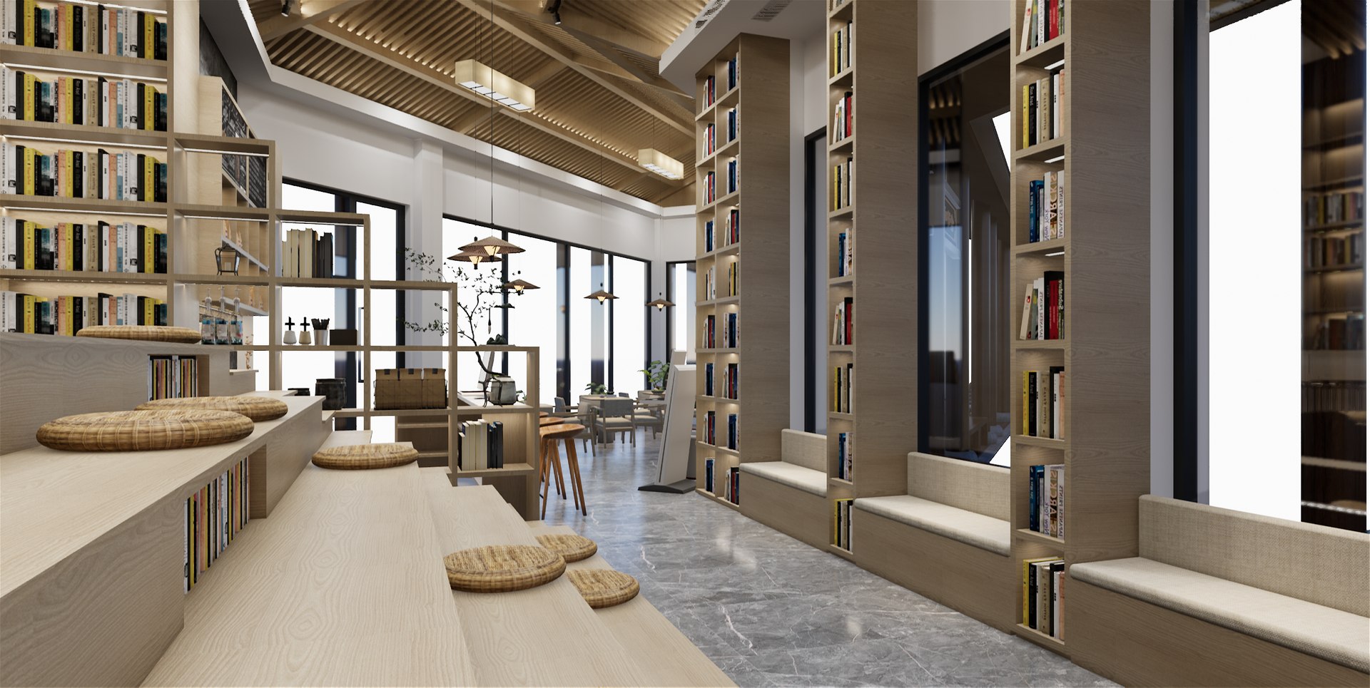 Bookstore Cafe Shop Interior-A8 3D - TurboSquid 2009847