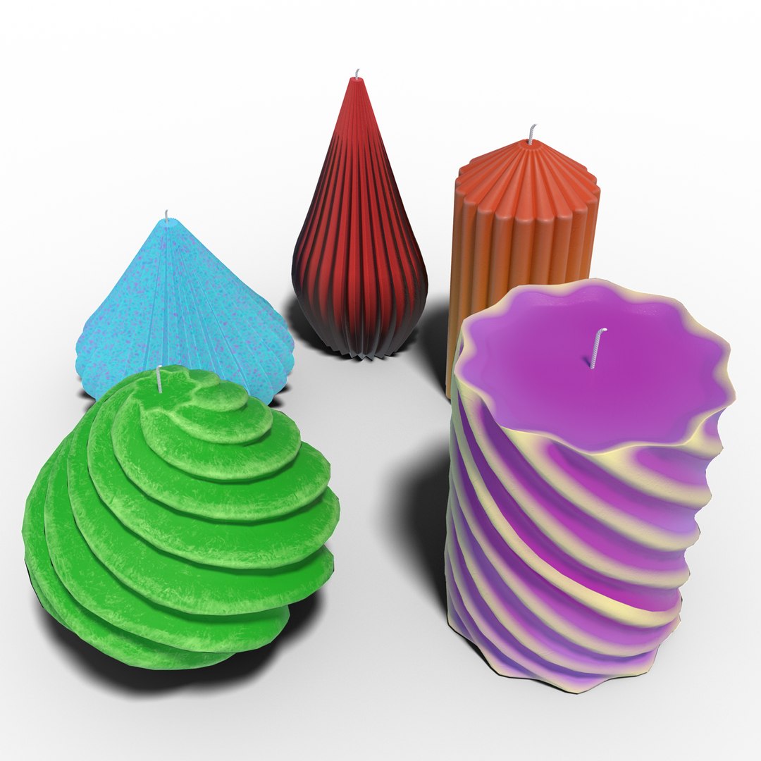 3D Fancy Candle Set Model - TurboSquid 2094447