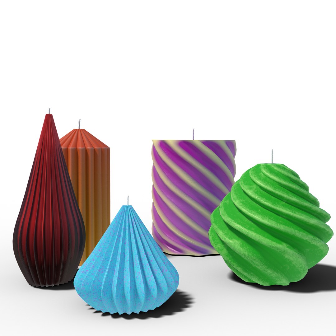 3D Fancy Candle Set model - TurboSquid 2094447