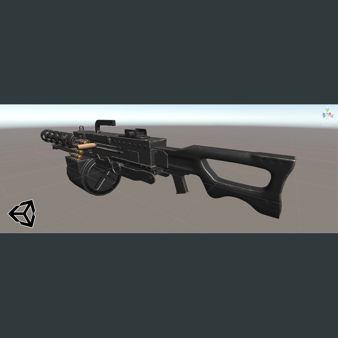 3d machine gun model