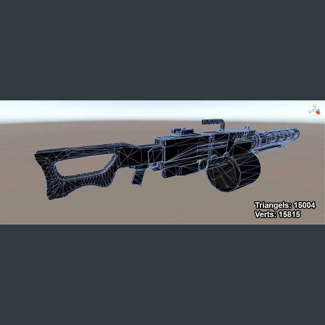 3d machine gun model
