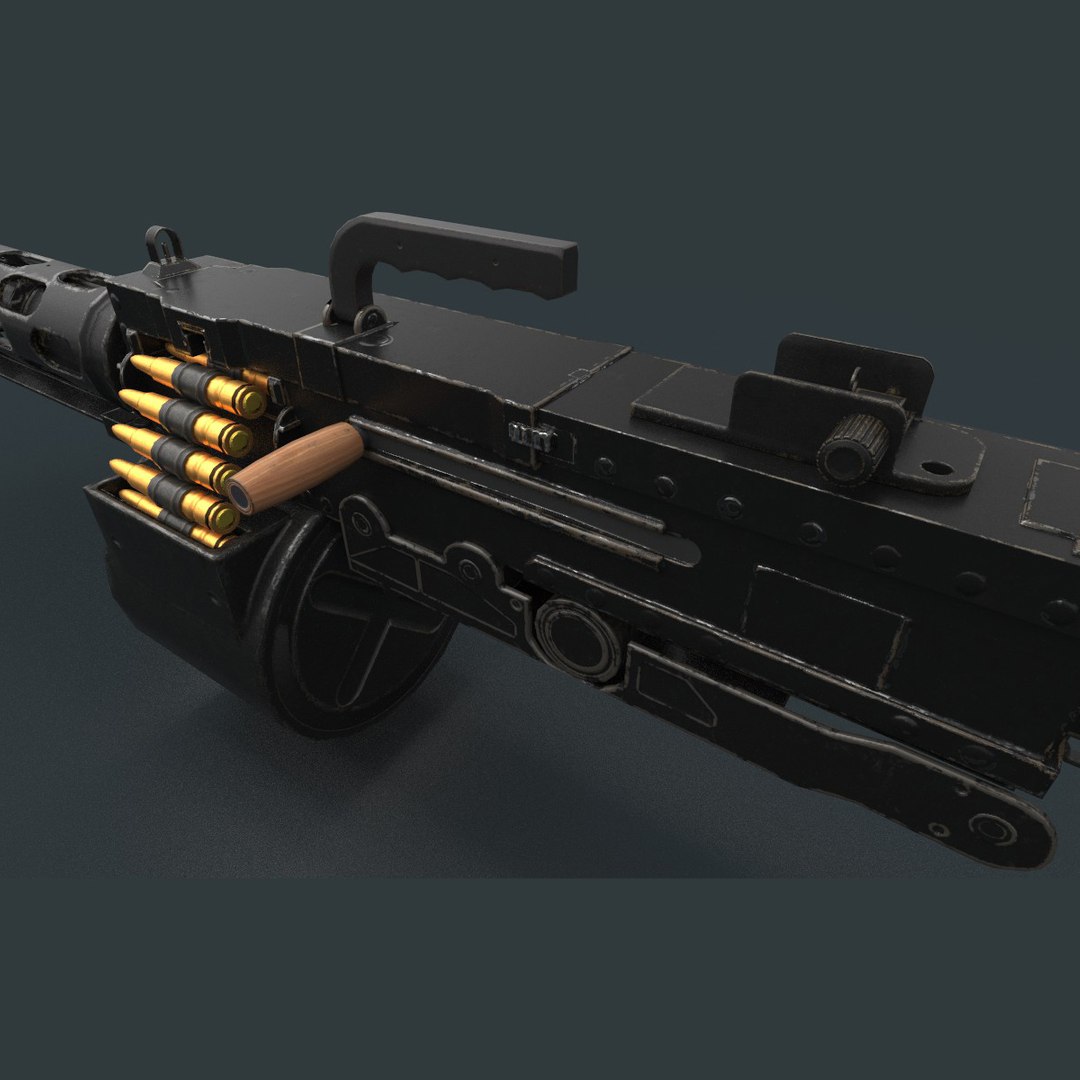 3d machine gun model