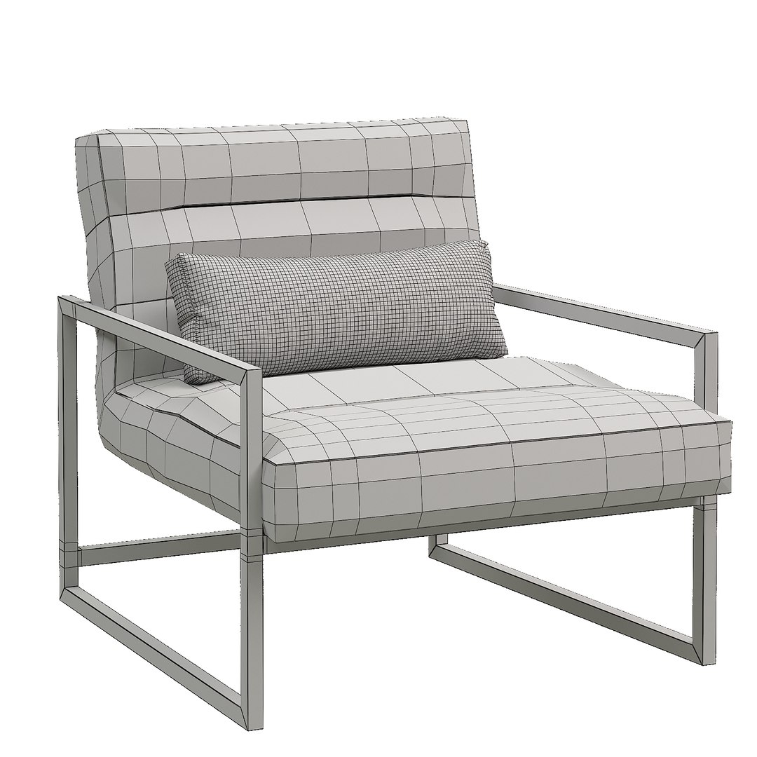 3D Michael Loft Steel Armchair Model - TurboSquid 1445664