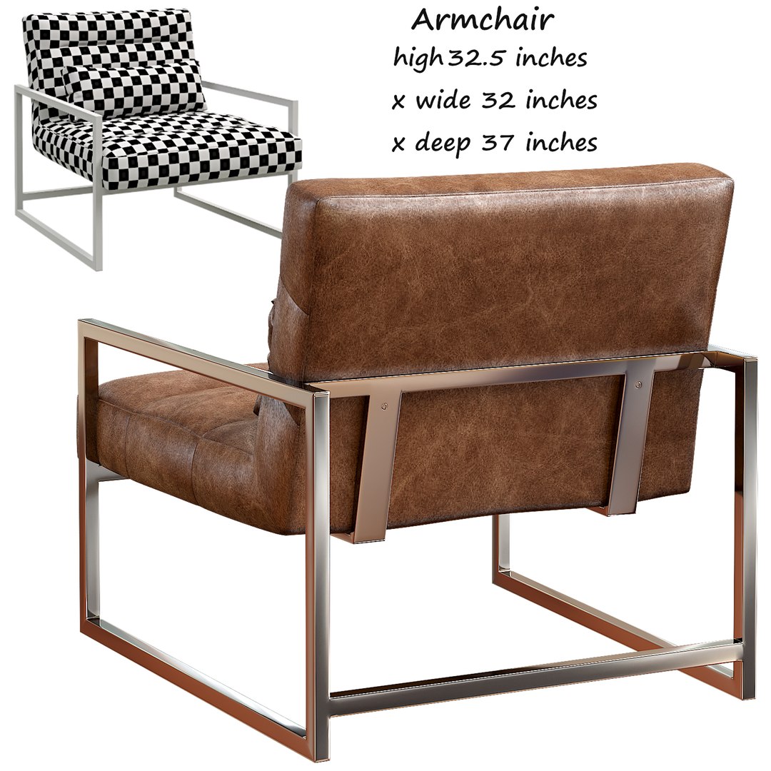 3D Michael Loft Steel Armchair Model - TurboSquid 1445664