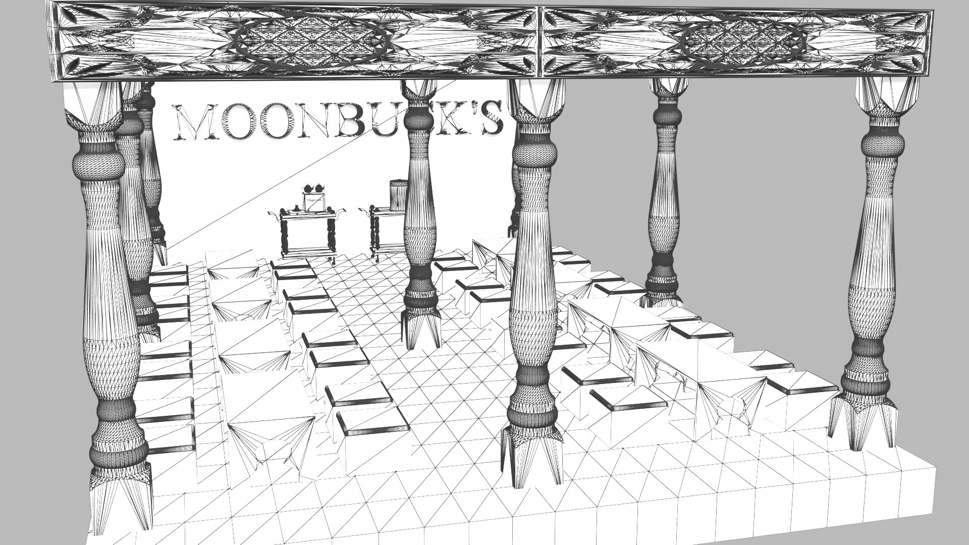 3D Model Moonbucks Cafe House - TurboSquid 1901931