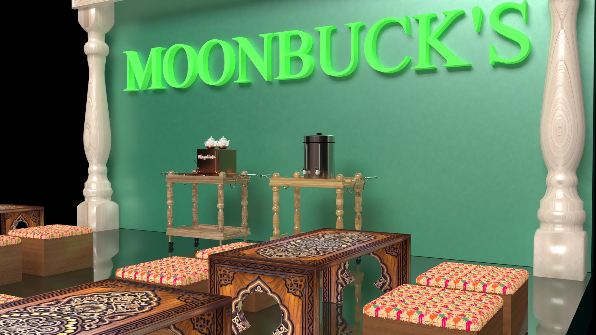 3D Model Moonbucks Cafe House - TurboSquid 1901931
