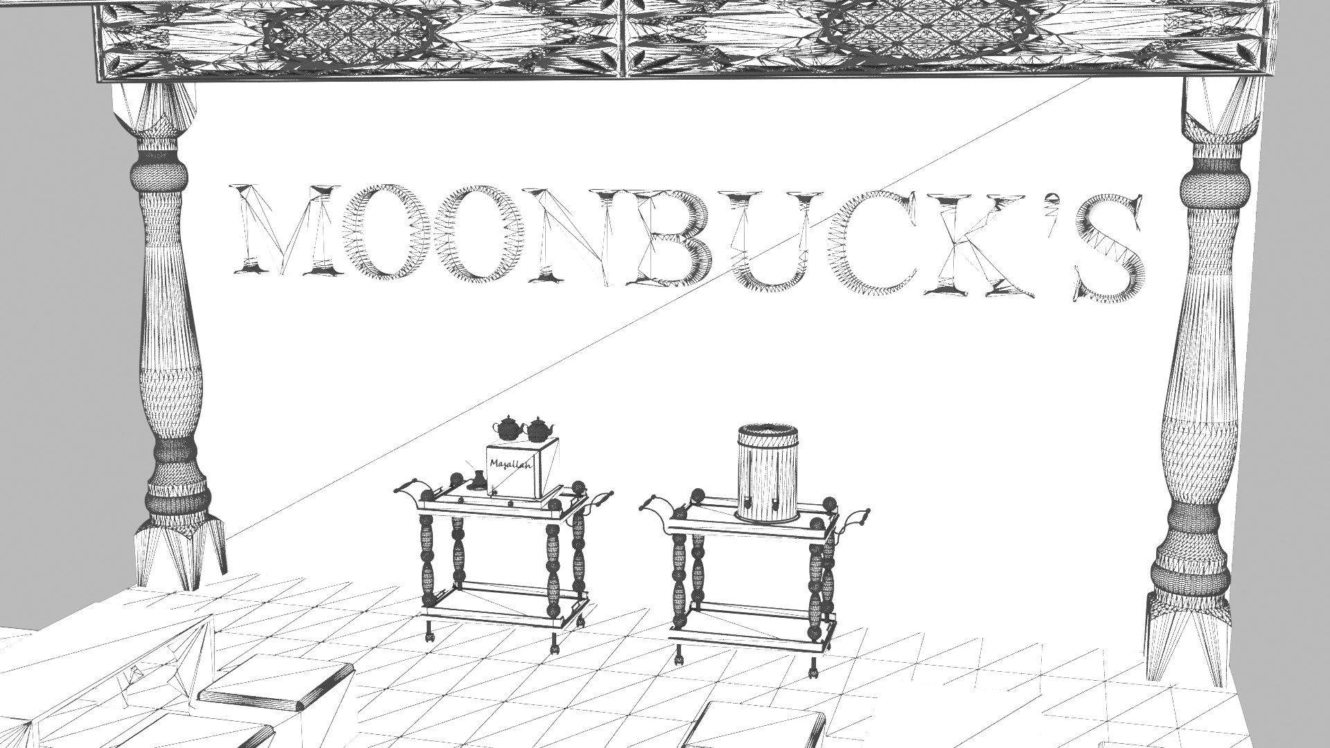 3D Model Moonbucks Cafe House - TurboSquid 1901931