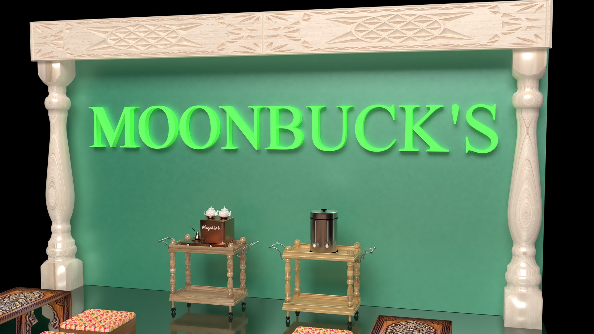 3D Model Moonbucks Cafe House - TurboSquid 1901931