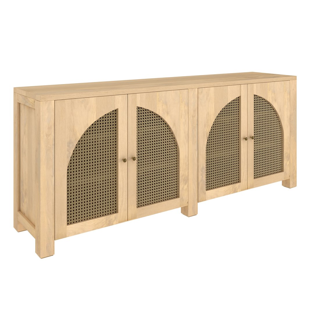 3D West Elm Cane Arches Sideboard Model - TurboSquid 2375014