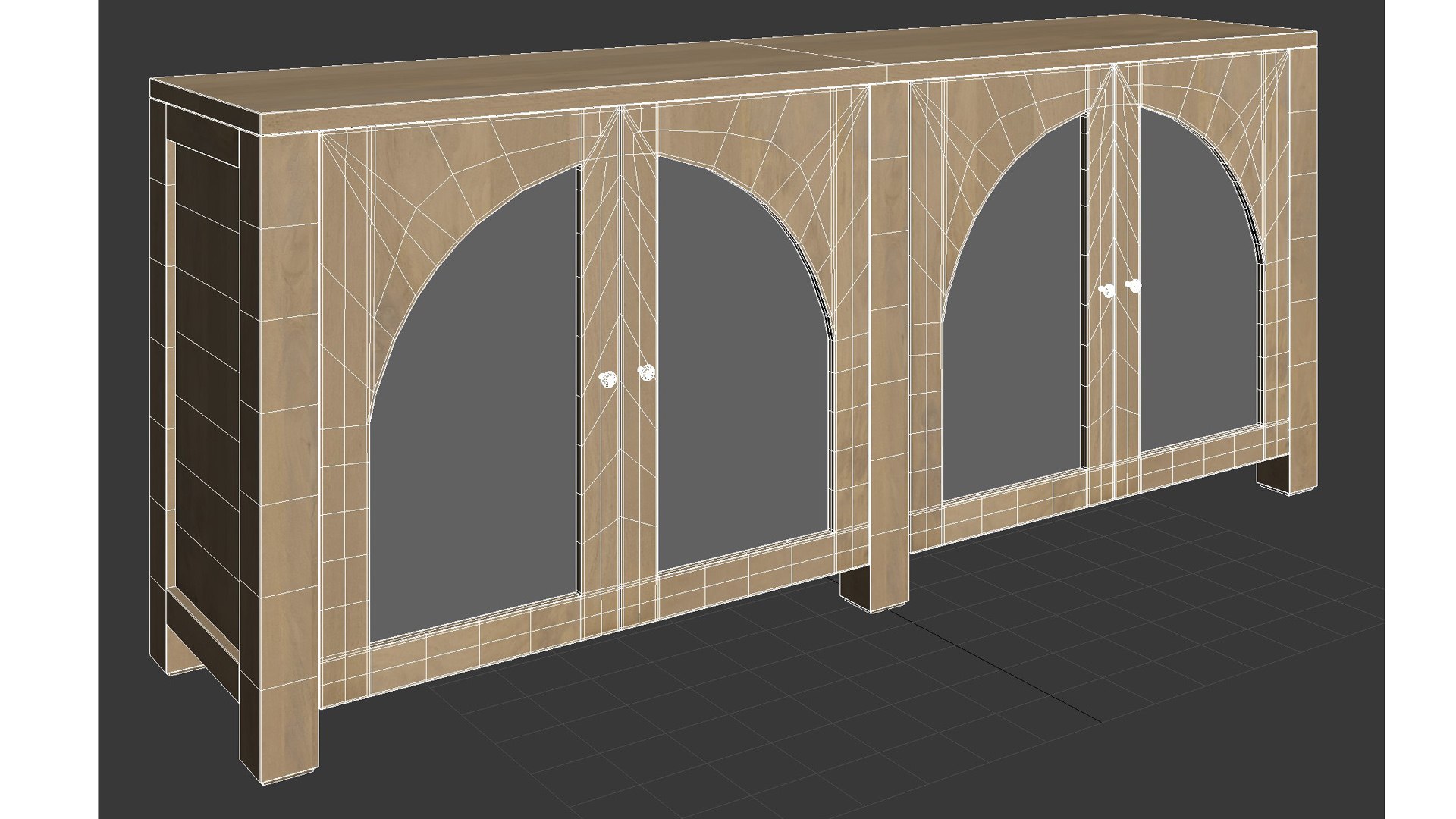 3D West Elm Cane Arches Sideboard Model - TurboSquid 2375014