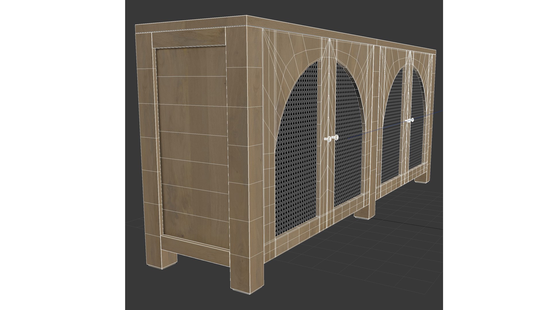 3D West Elm Cane Arches Sideboard Model - TurboSquid 2375014