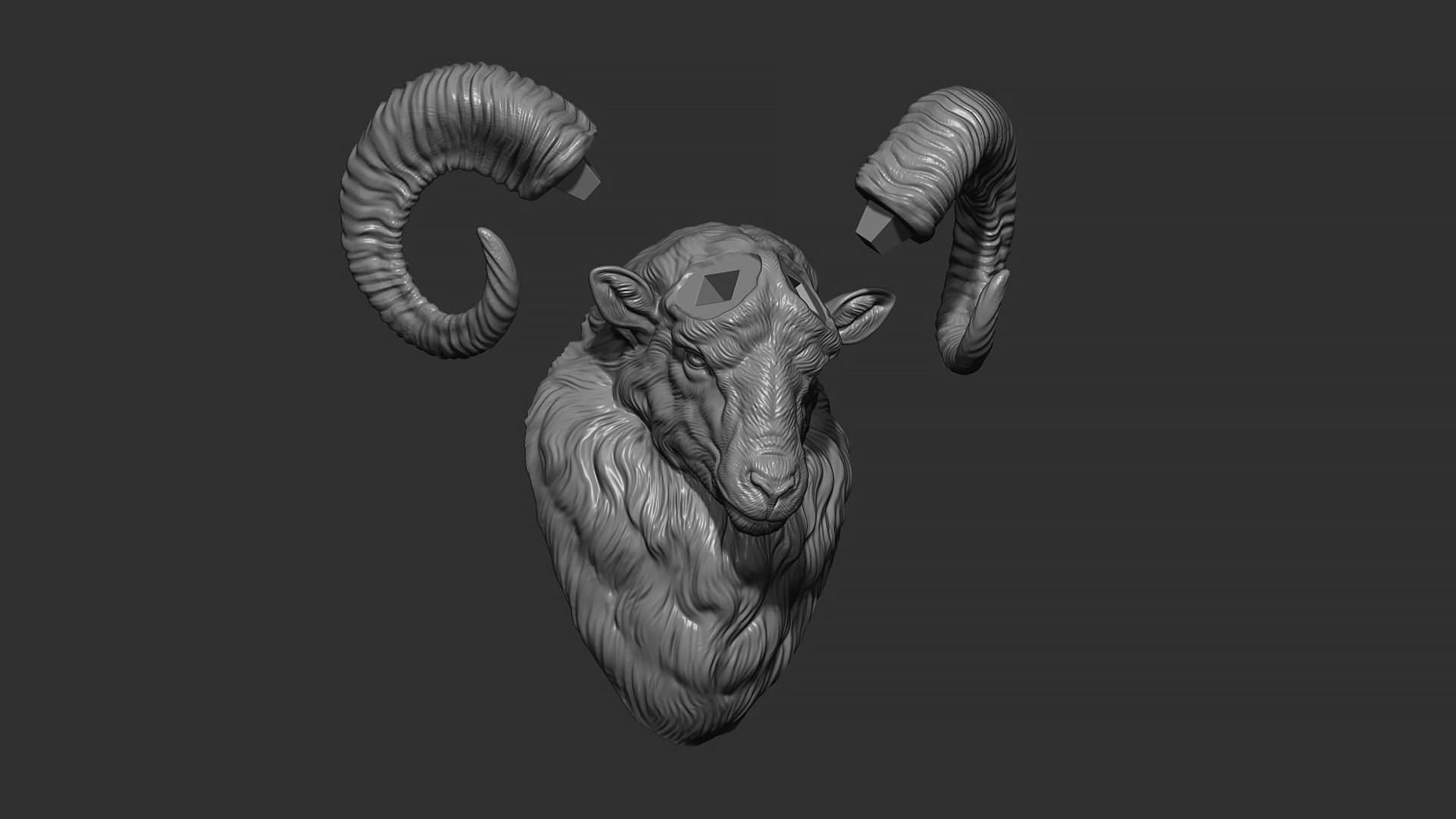 Big Horned Ram Head Model - TurboSquid 1878722