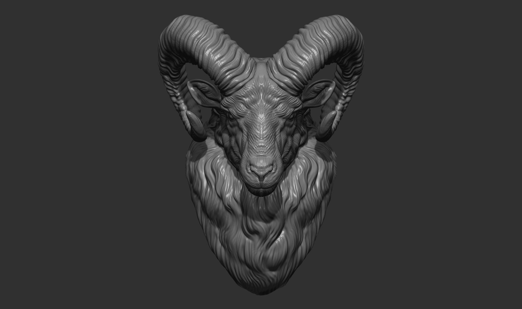 Big Horned Ram Head Model - TurboSquid 1878722