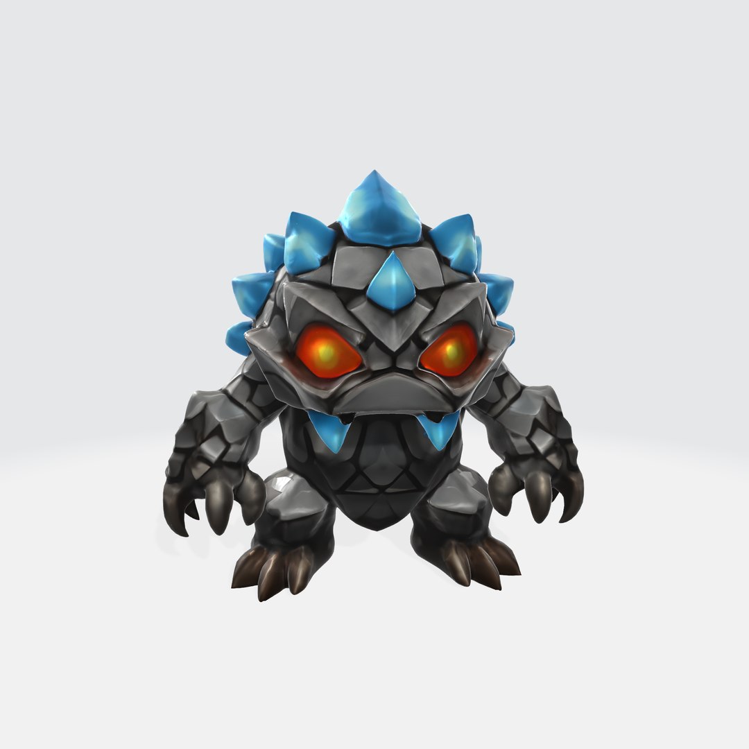 3D Stone Beast With Crystal Spikes - TurboSquid 2376255