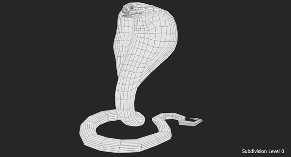 3d hd king cobra snake model