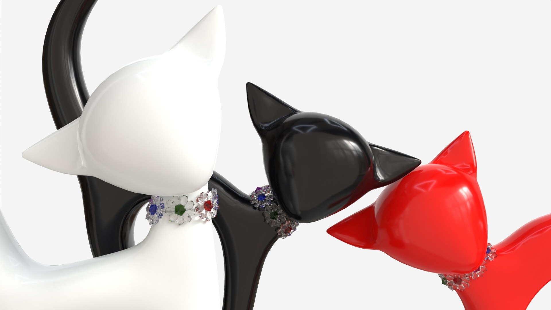 Decorative Ceramic Cats Set 3D Model - TurboSquid 2015184
