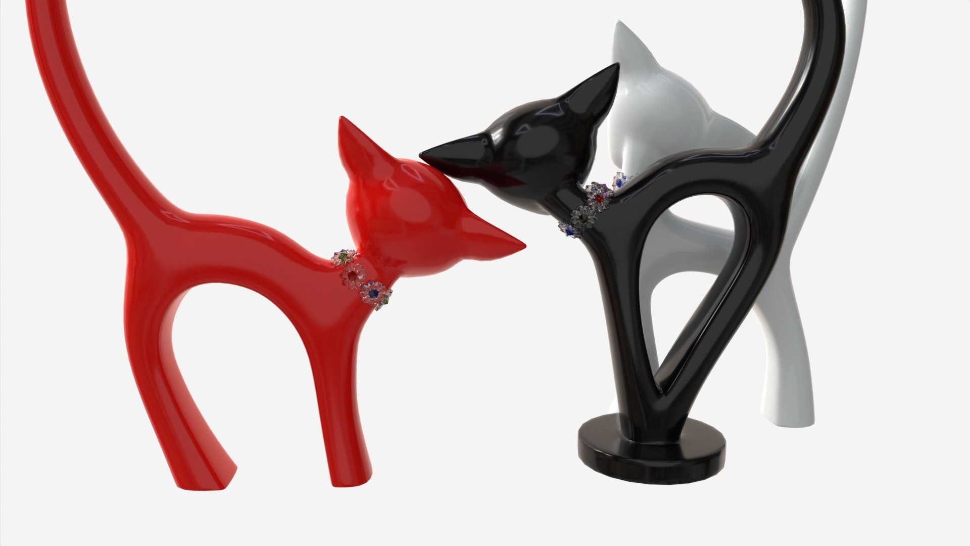 Decorative Ceramic Cats Set 3D Model - TurboSquid 2015184