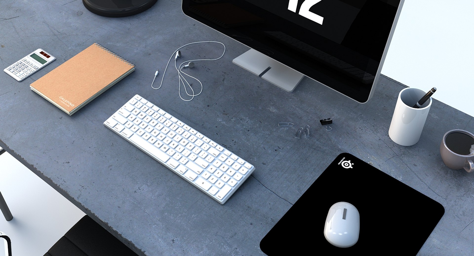 3d 3ds Photorealistic Industrial Office Desk