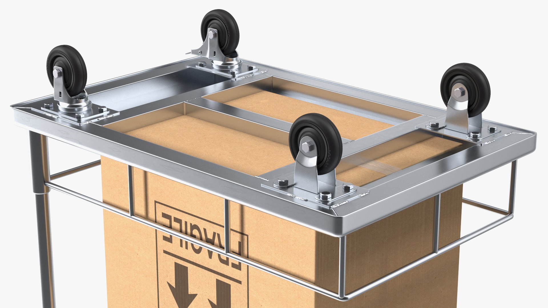 Trolley Low Platform Railing with Cardboard Boxes model - TurboSquid ...