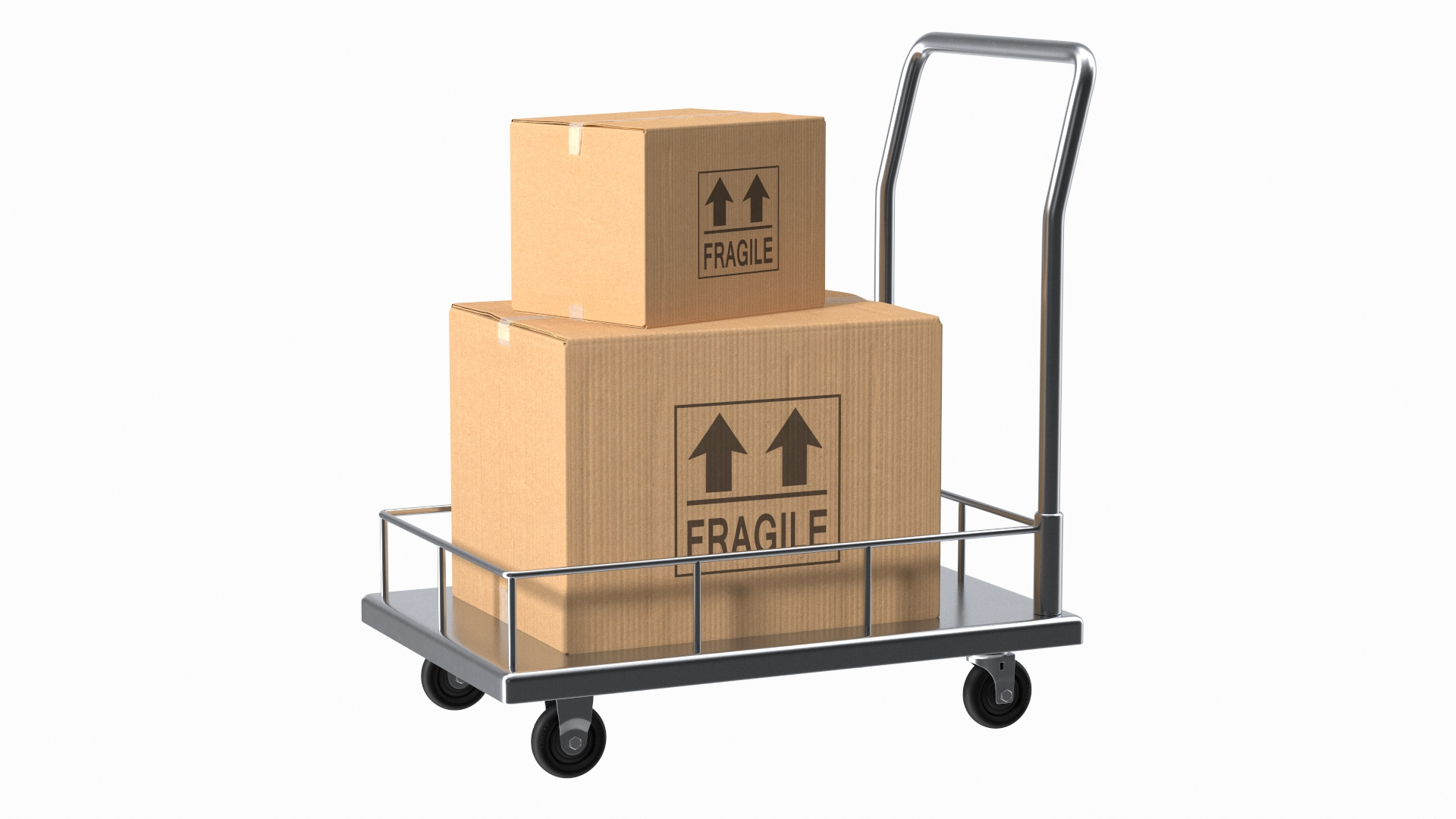 Trolley Low Platform Railing With Cardboard Boxes Model - TurboSquid ...