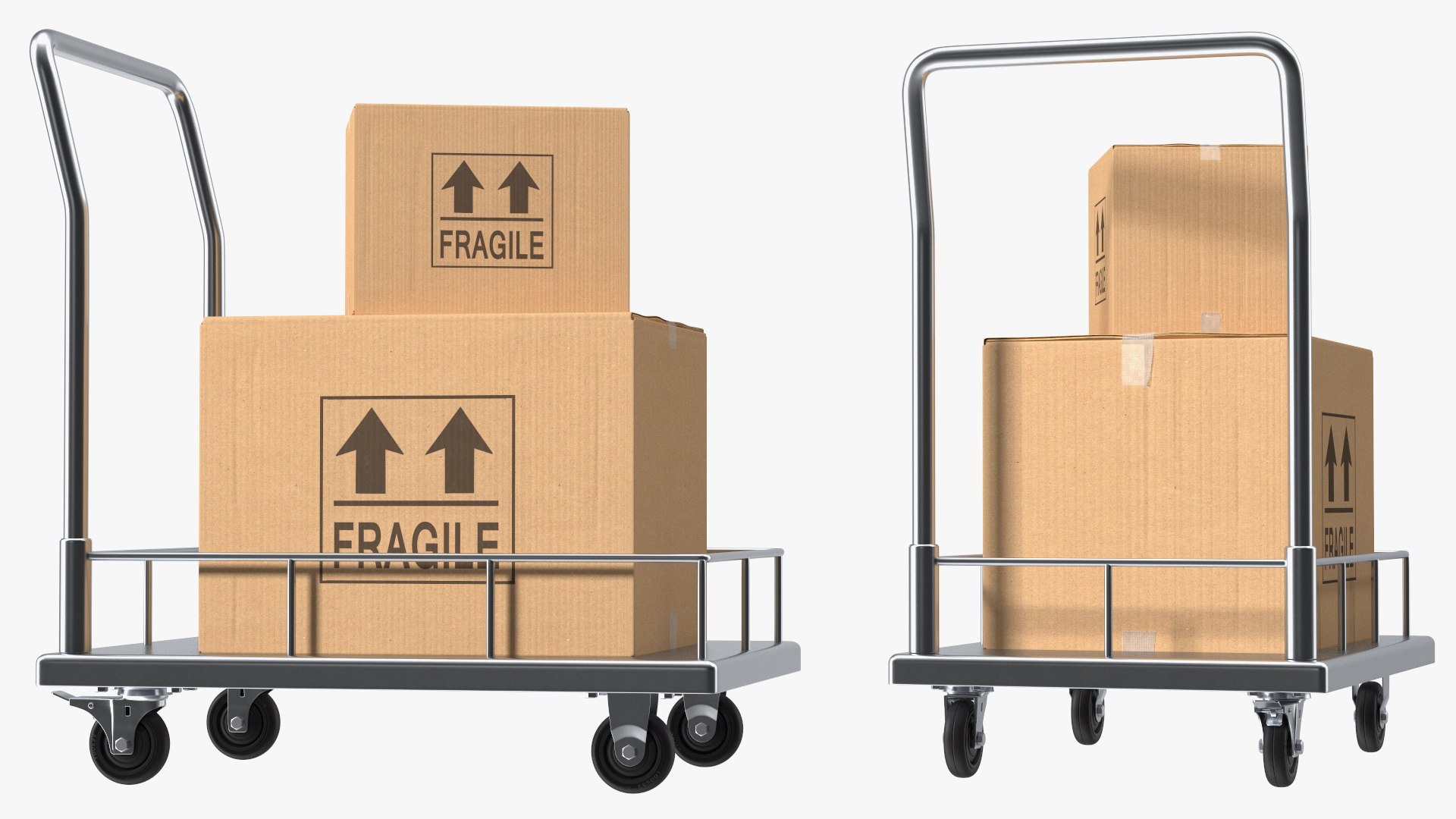 Trolley Low Platform Railing with Cardboard Boxes model - TurboSquid ...