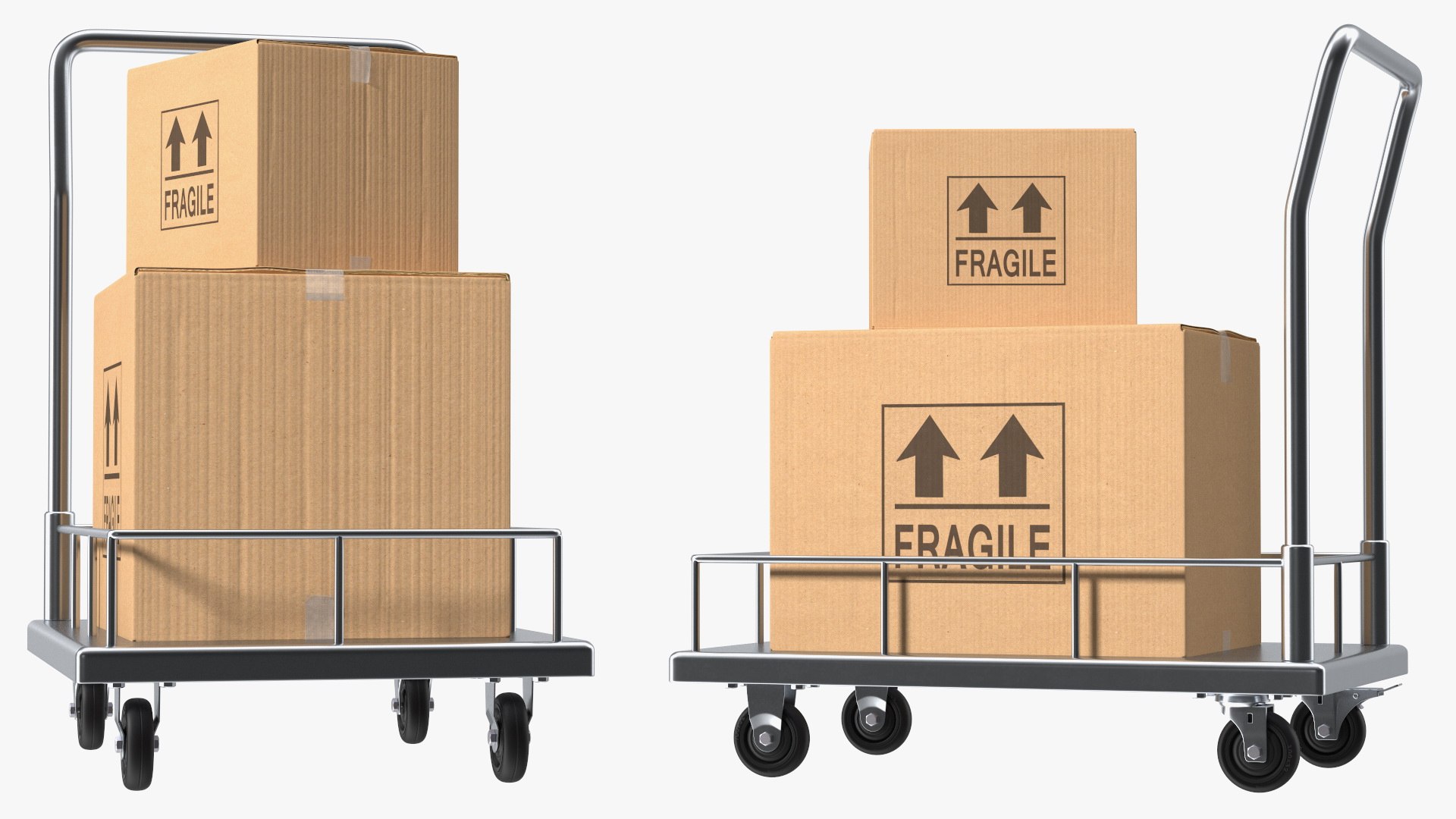 Trolley Low Platform Railing with Cardboard Boxes model - TurboSquid ...