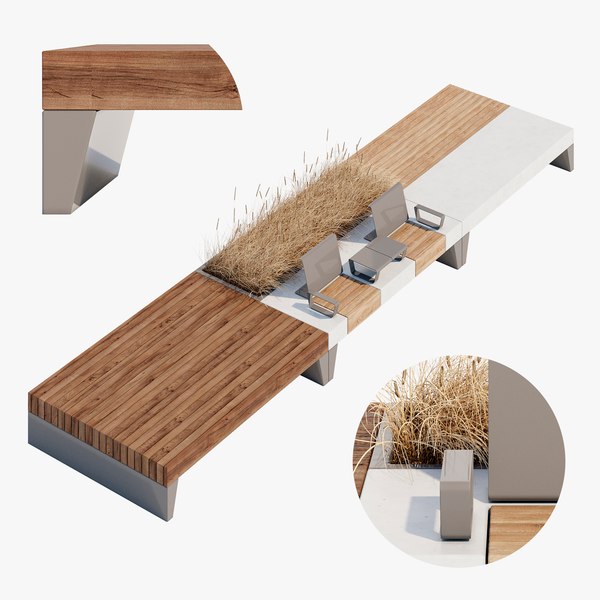 3d bus bench model