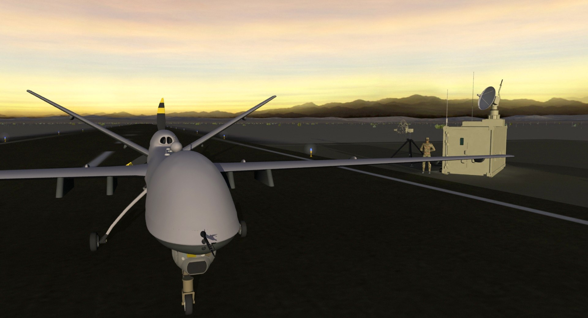 3d uav airstrip ground station model