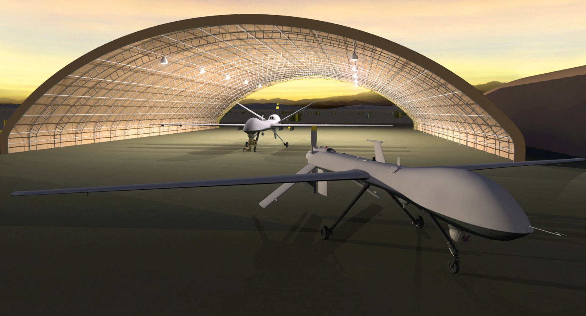 3d uav airstrip ground station model