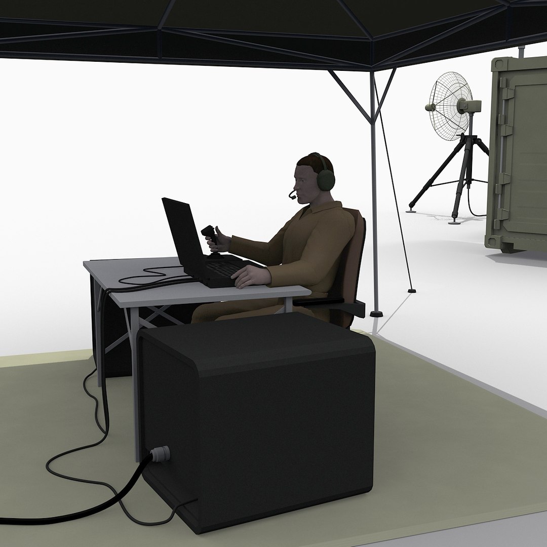 3d uav airstrip ground station model