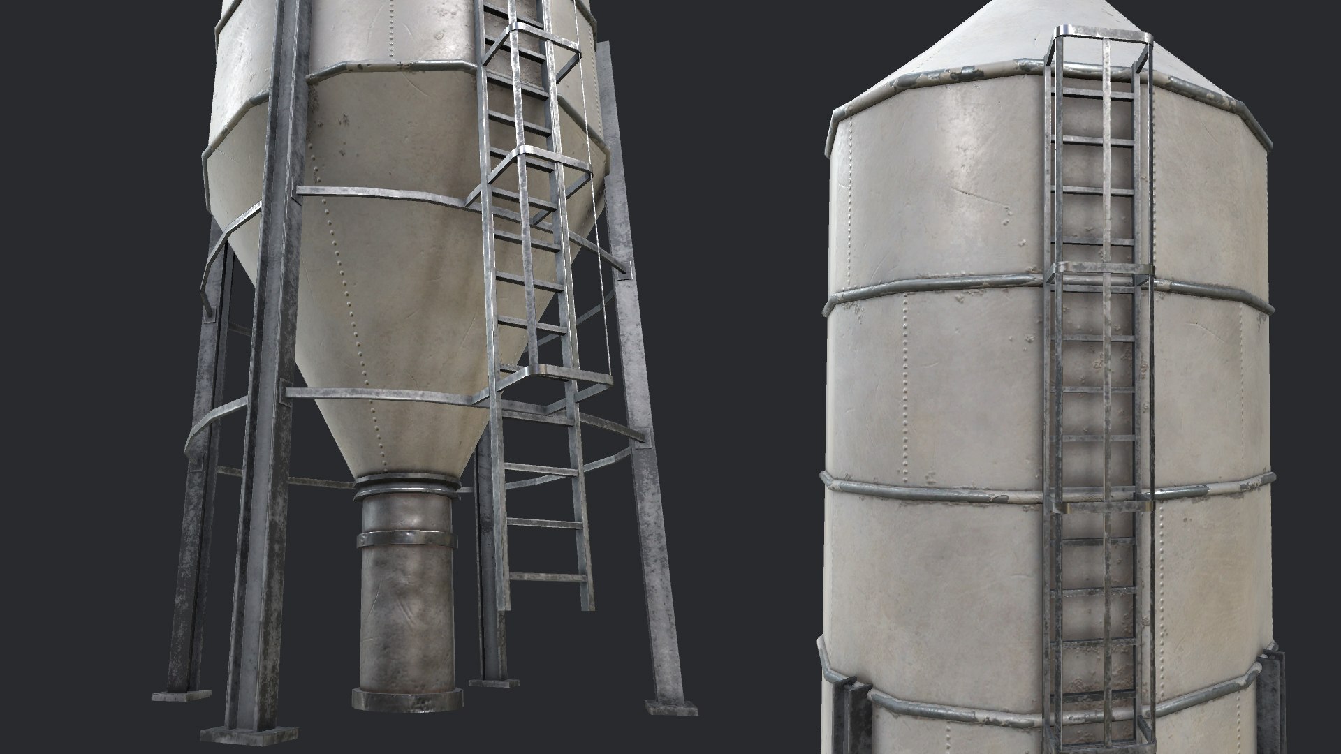 Farm Silo 3 Pbr 3D Model - TurboSquid 1191031