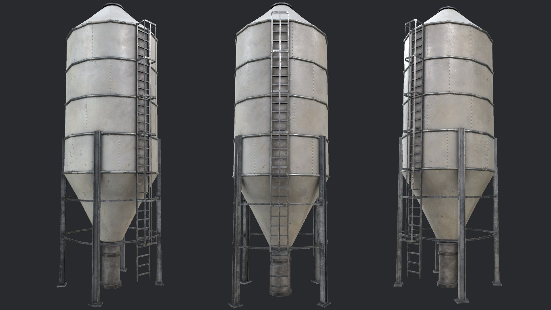 Farm Silo 3 Pbr 3D Model - TurboSquid 1191031