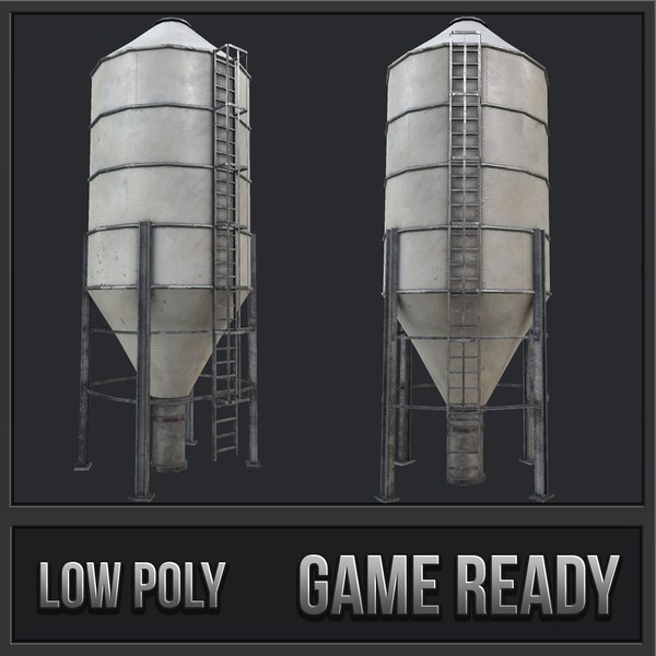 Farm silo pbr landmark 3D model - TurboSquid 1190649