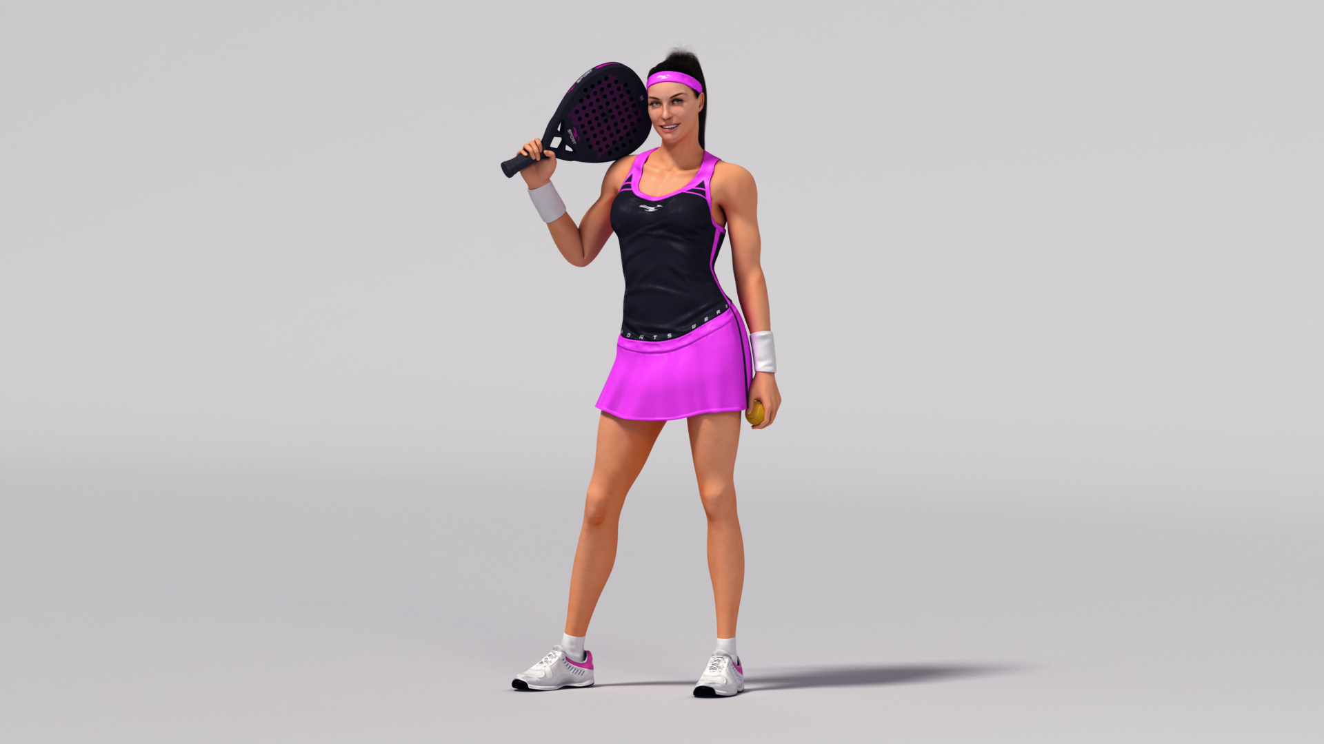 3D Female Padel Player Animated HQ Model - TurboSquid 1816287