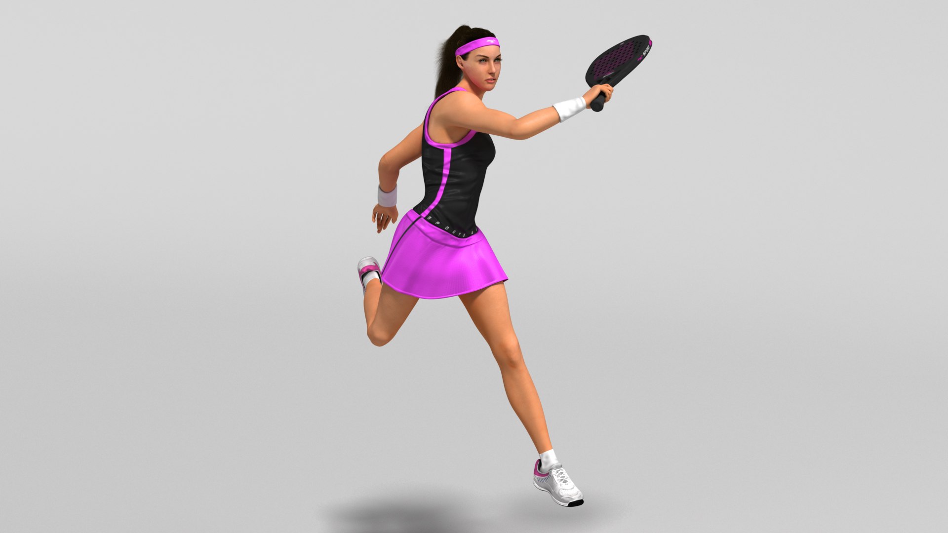 3D Female Padel Player Animated HQ Model - TurboSquid 1816287