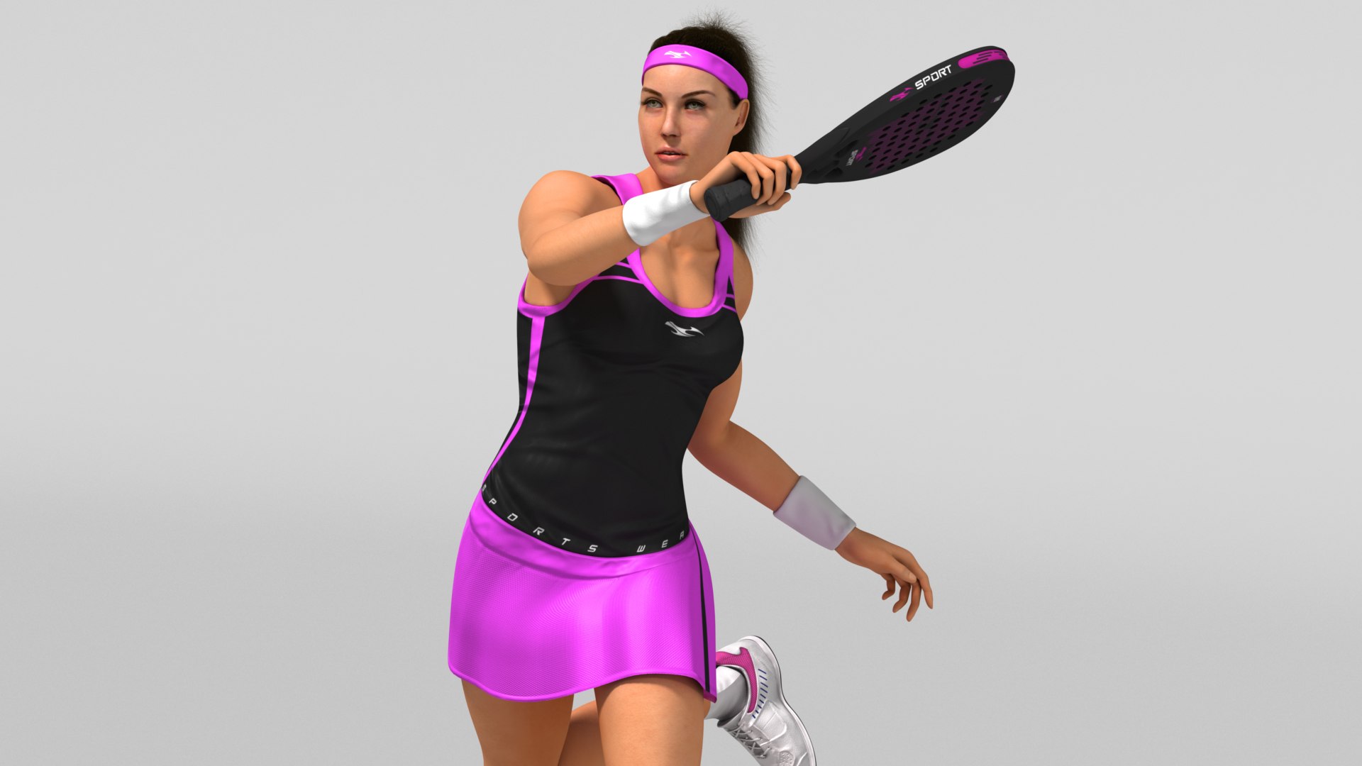 3D Female Padel Player Animated HQ Model - TurboSquid 1816287