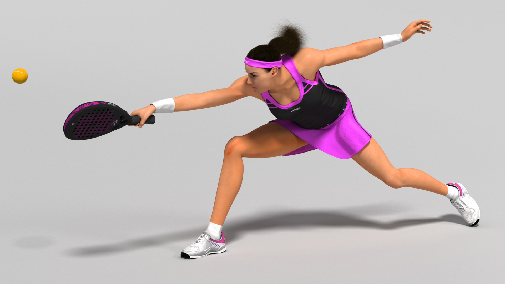 3D Female Padel Player Animated HQ Model - TurboSquid 1816287