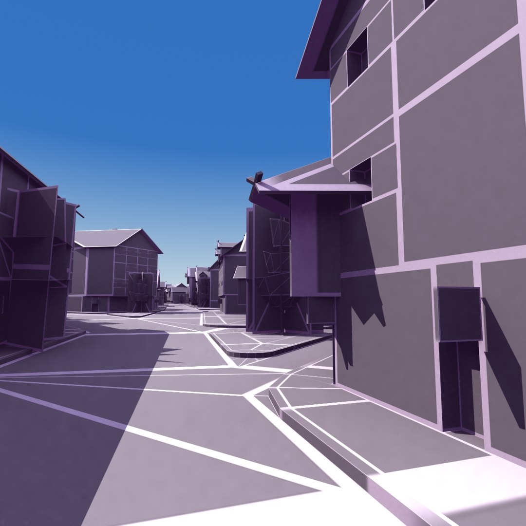 3d Model Medieval Town Modeled