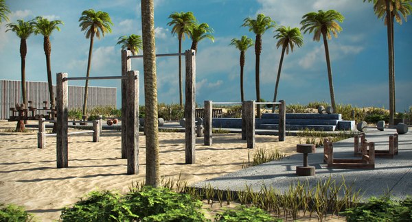 Beach workout gym 3D model - TurboSquid 1275223