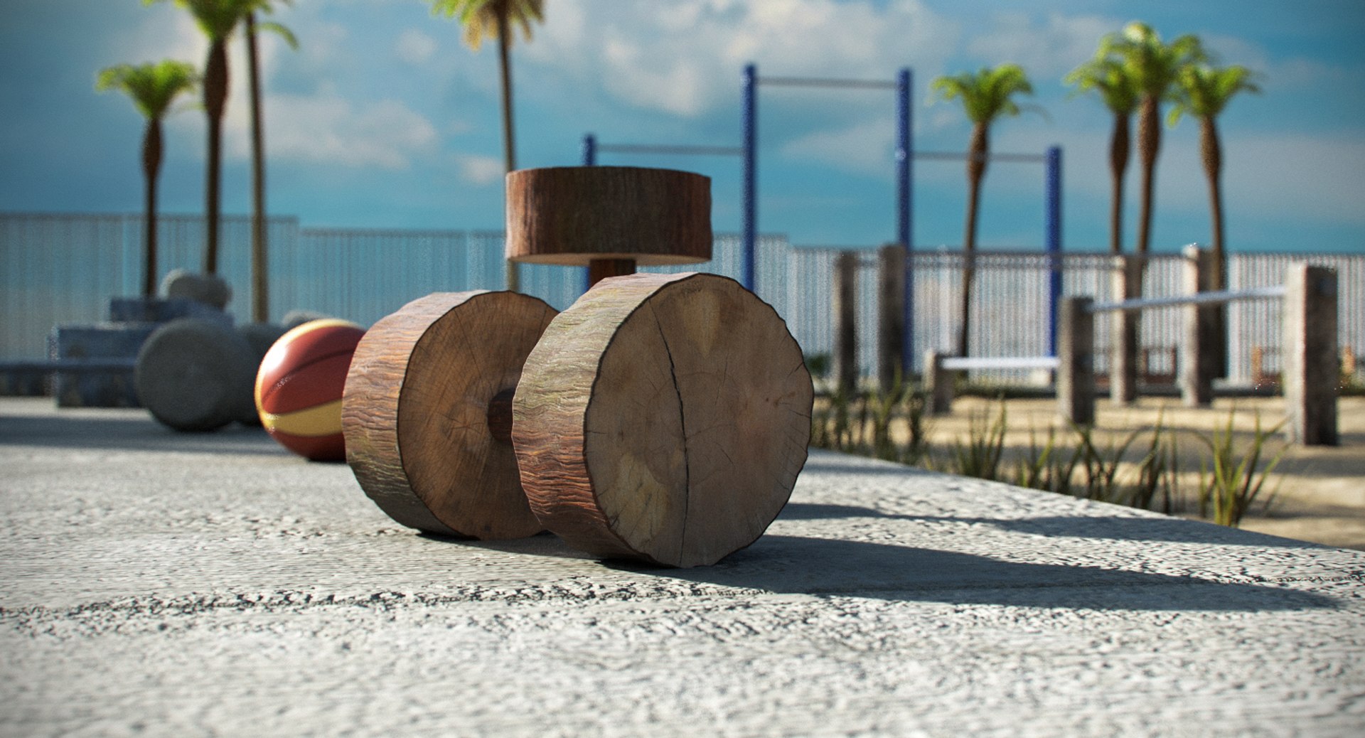 Beach workout gym 3D model - TurboSquid 1275223