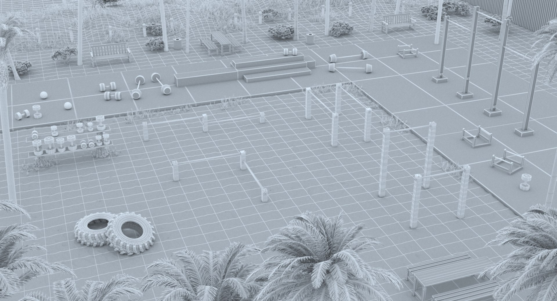 Beach workout gym 3D model - TurboSquid 1275223