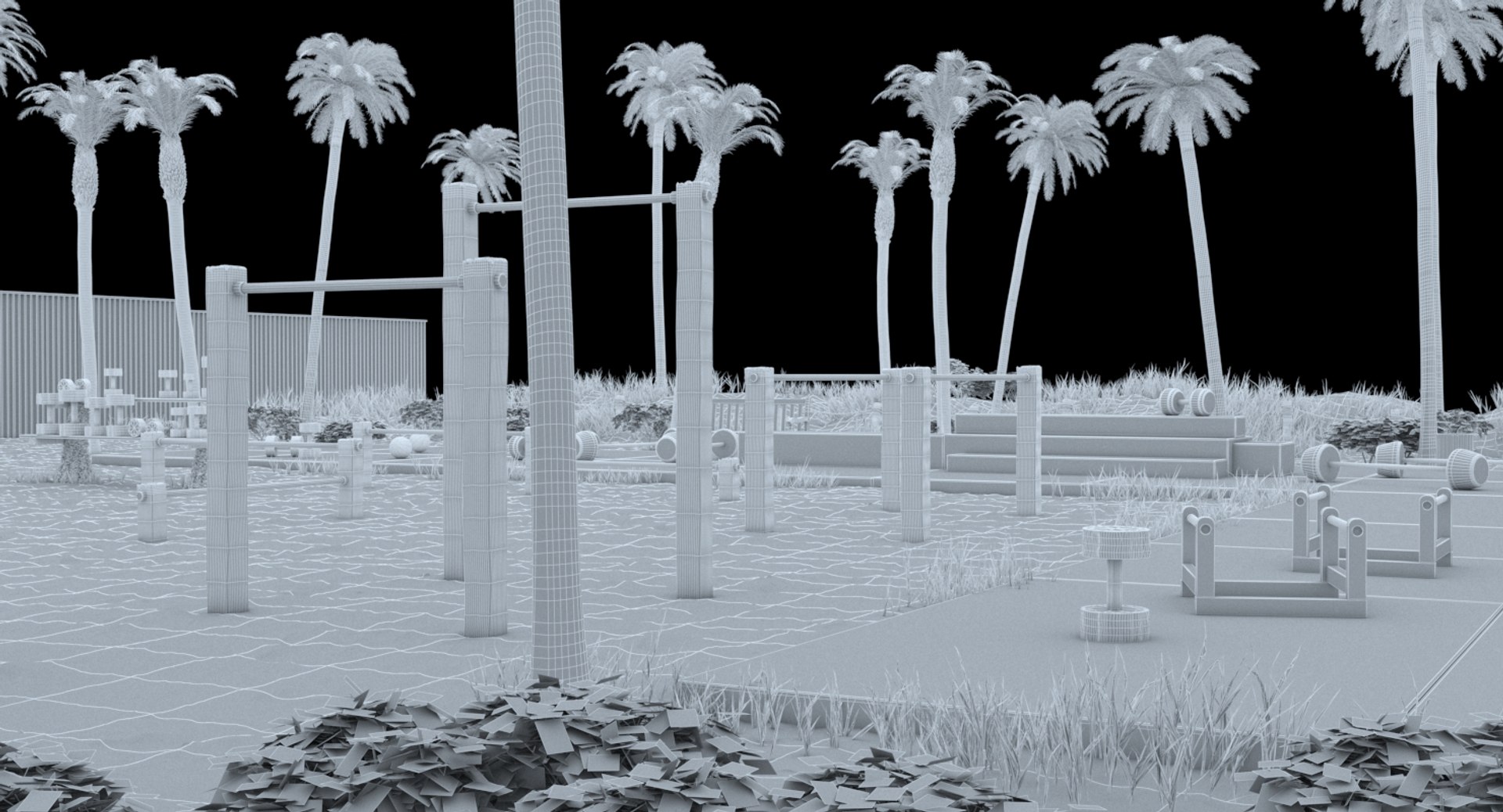 Beach workout gym 3D model - TurboSquid 1275223