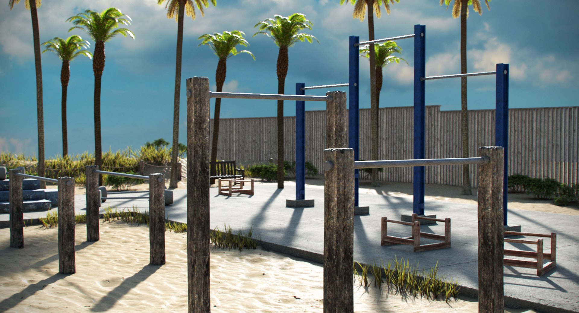 Beach workout gym 3D model - TurboSquid 1275223