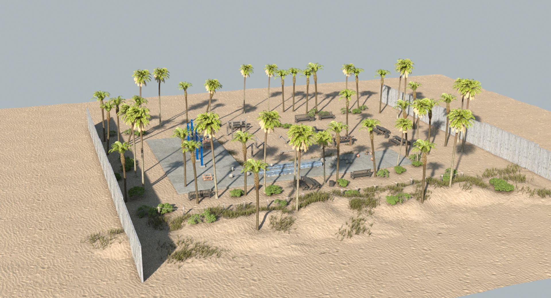 Beach workout gym 3D model - TurboSquid 1275223