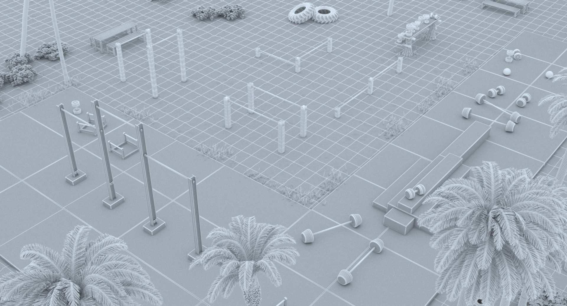 Beach workout gym 3D model - TurboSquid 1275223