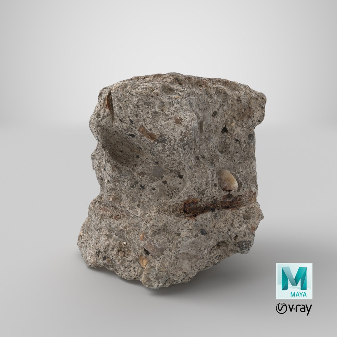 3D Broken Concrete Piece 11 - TurboSquid 1394661