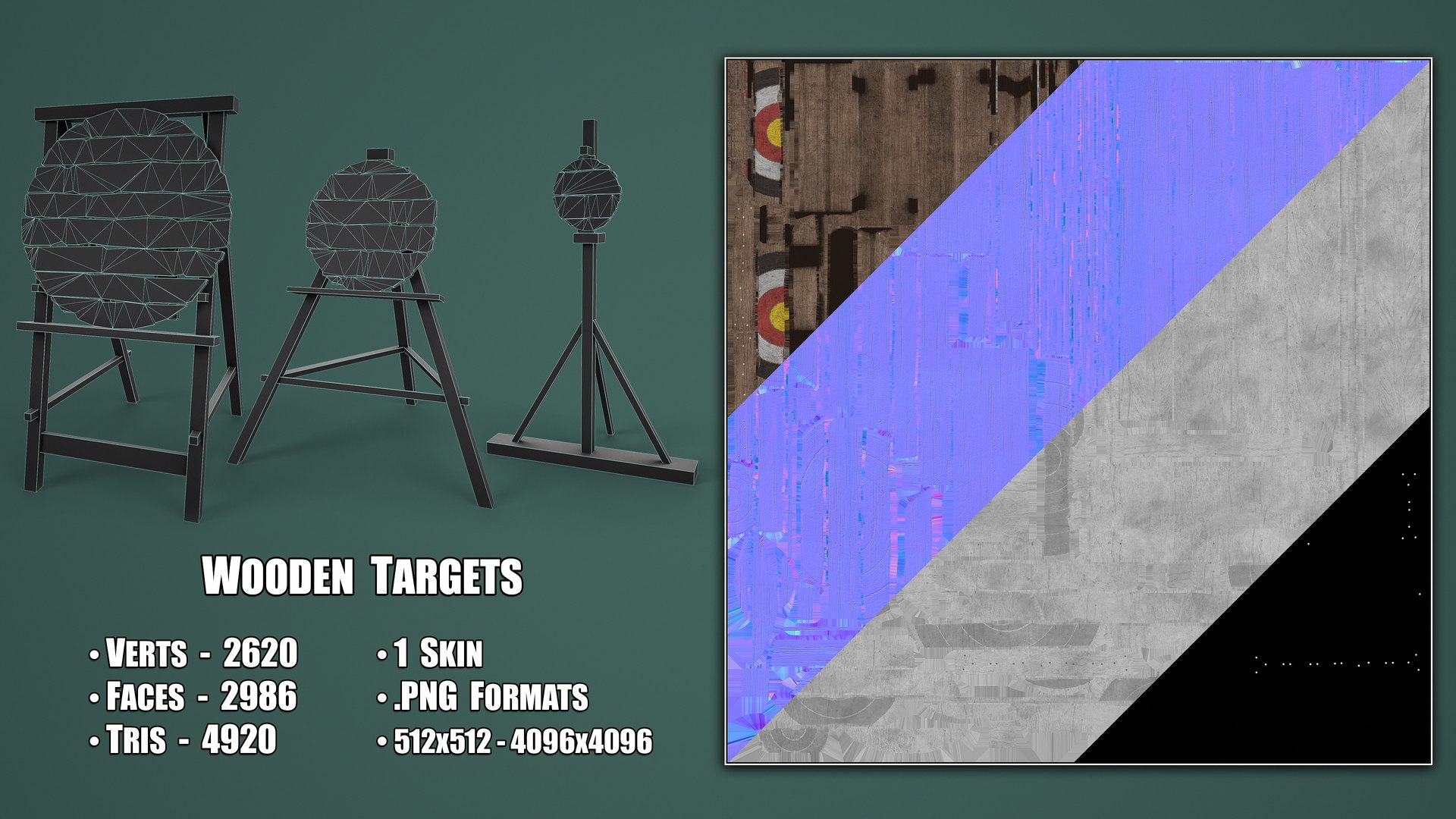 Set Of 3 Medieval Training Wooden Targets 3D Model - TurboSquid 2135286