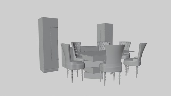 3D model dining set - TurboSquid 2030609