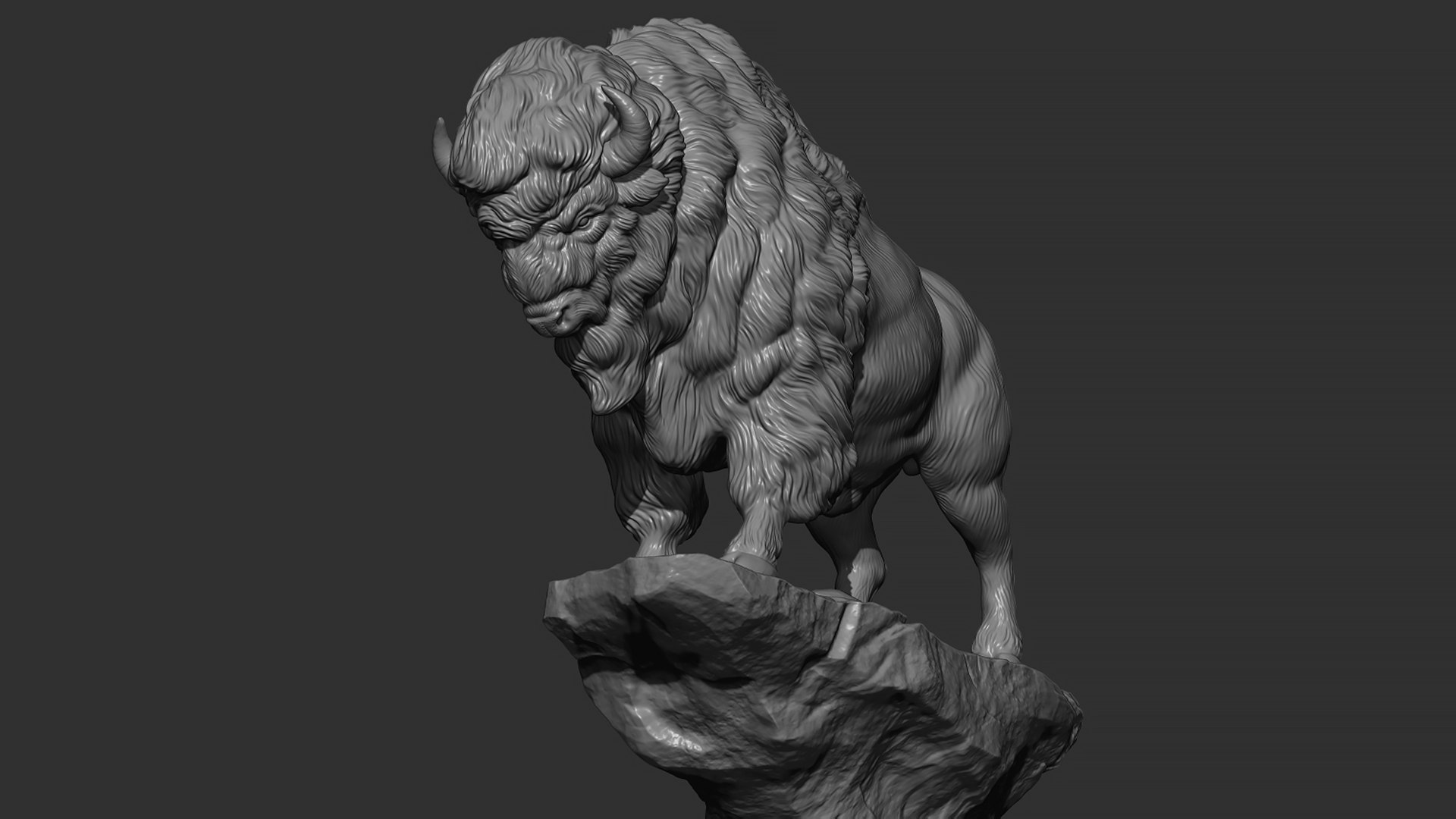 3D Bison On The Cliff - TurboSquid 2002192